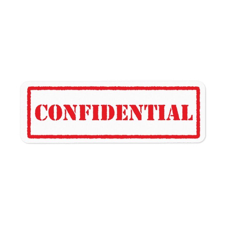 Confidential red stamp label | Zazzle
