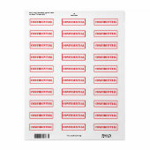 Confidential red stamp label | Zazzle