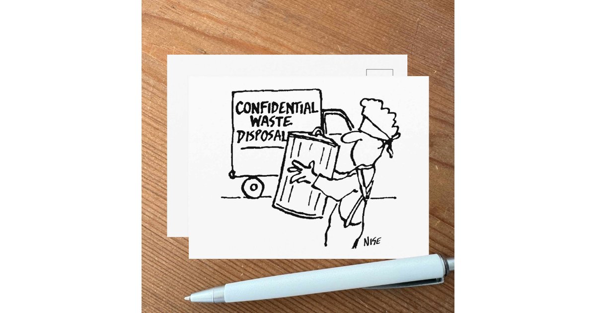 Confidential Waste Disposal Postcard | Zazzle