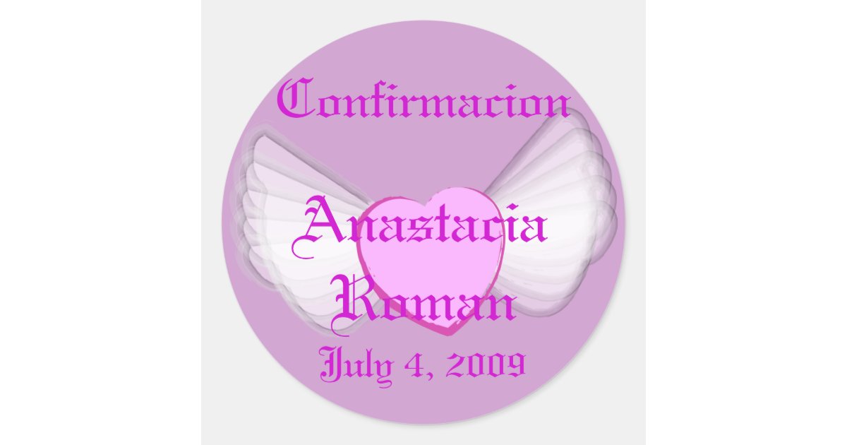 "Confirmacion" Sticker-Customize Classic Round Sticker | Zazzle