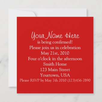 Confirmation Announcement Invitation | Zazzle