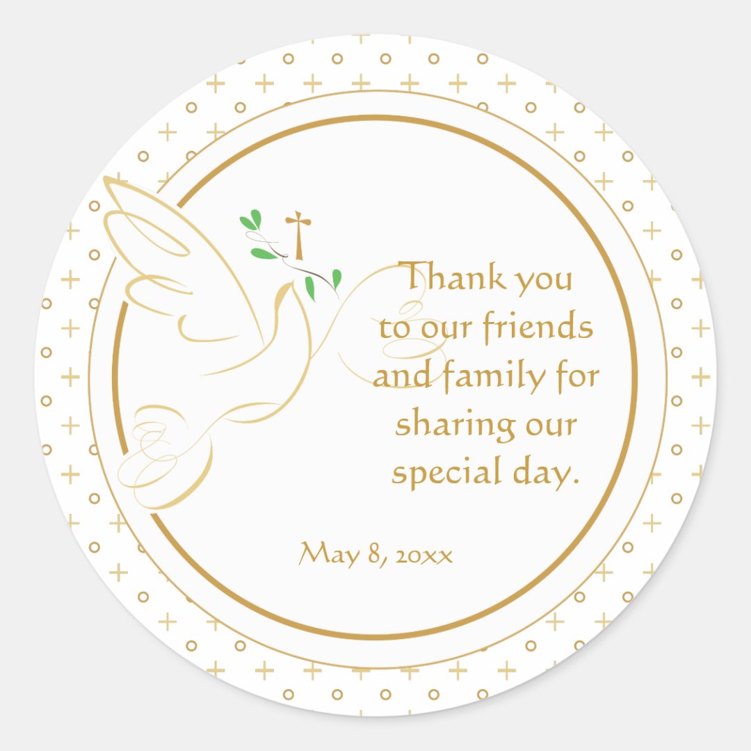 Confirmation | Baptism Favor Sticker | Zazzle