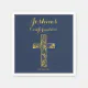 Confirmation Blue gold cross name boy Napkins | Zazzle