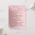 Confirmation blush pink glitter girl invitation | Zazzle