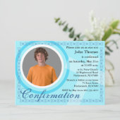 Confirmation Boy Invitation Blue | Zazzle
