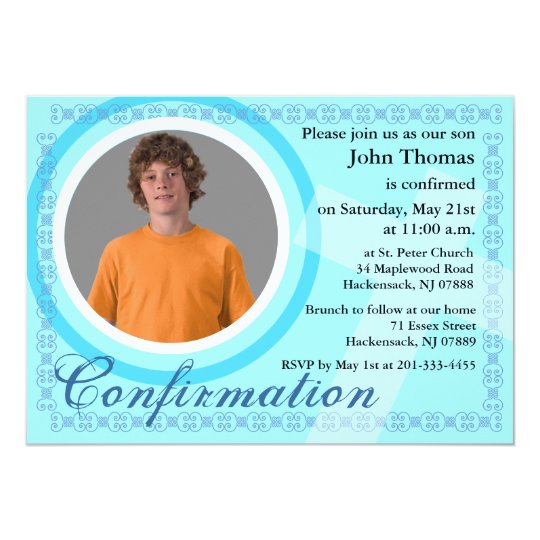 Confirmation Boy Invitation Blue | Zazzle.com