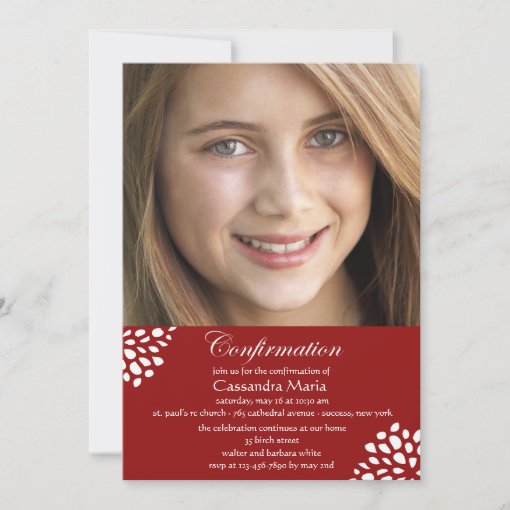 Confirmation Calligraphy Photo Invitation | Zazzle