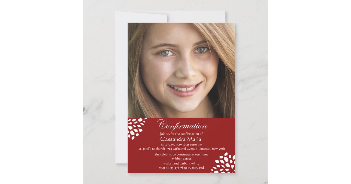 Confirmation Calligraphy Photo Invitation | Zazzle