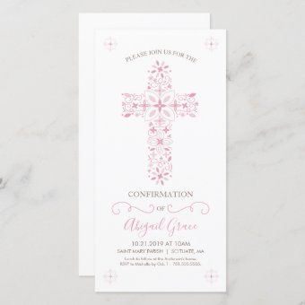 Confirmation Card - Girl's Confirmation Invitation | Zazzle