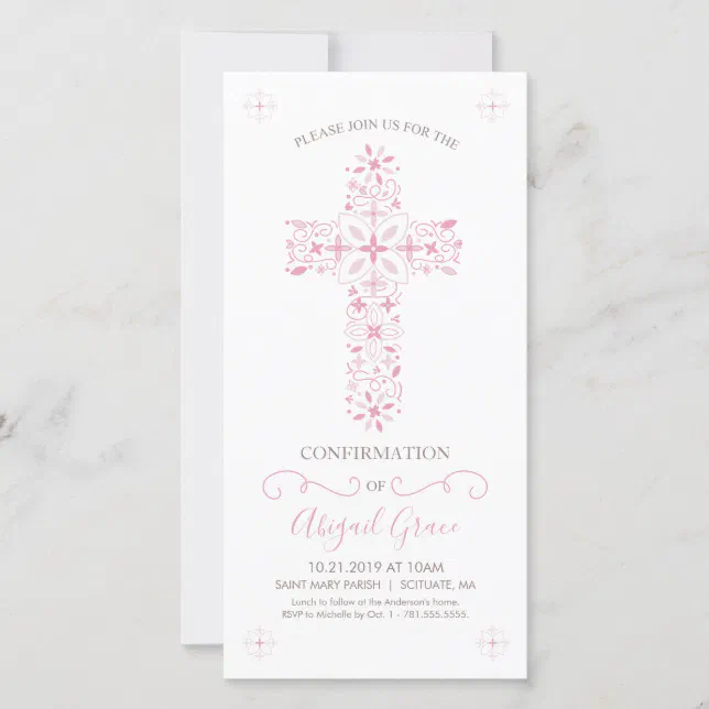 Confirmation Card - Girl's Confirmation Invitation | Zazzle