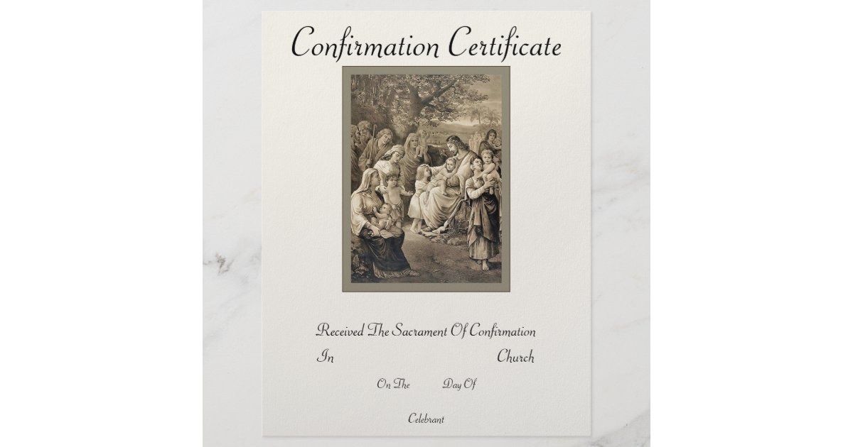 Confirmation Certificate Flyer | Zazzle