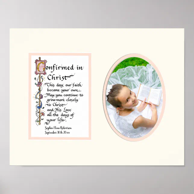 Confirmation Confirmed in Christ Girl Photograph Poster | Zazzle