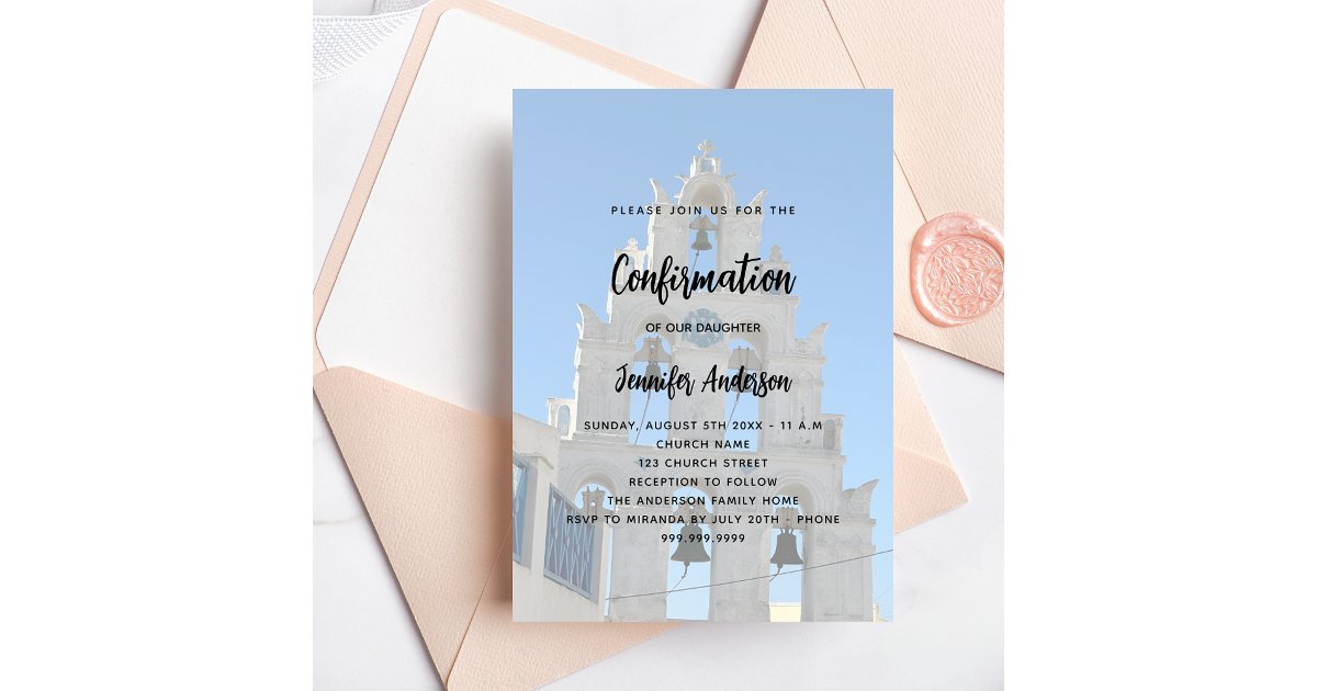 Confirmation custom photo church luxury invitation | Zazzle