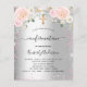 Confirmation girl silver pink floral invitation flyer | Zazzle
