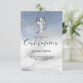 Confirmation | gray blue marble design invitation | Zazzle
