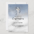 Confirmation | gray blue marble invitation | Zazzle