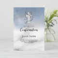 Confirmation | gray blue marble invitation | Zazzle