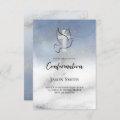 Confirmation | gray blue marble invitation | Zazzle