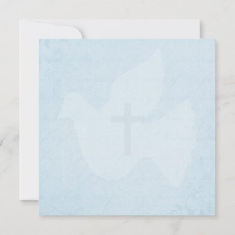 Confirmation Holy Spirit Dove and Cross Blue Invitation | Zazzle