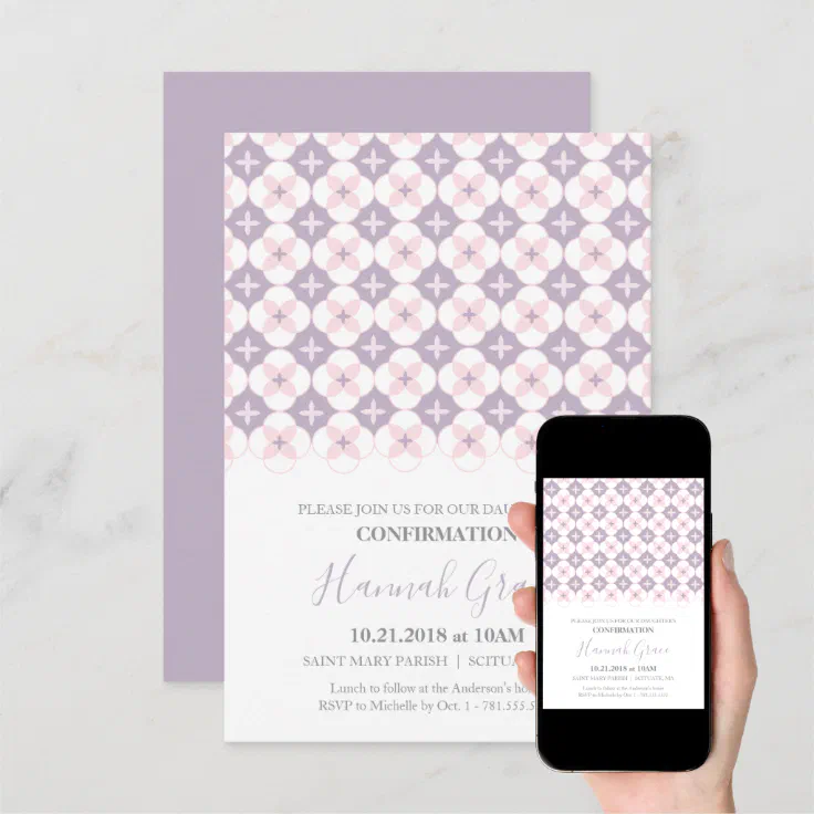 Confirmation Invitation - Custom Invite for Girl | Zazzle