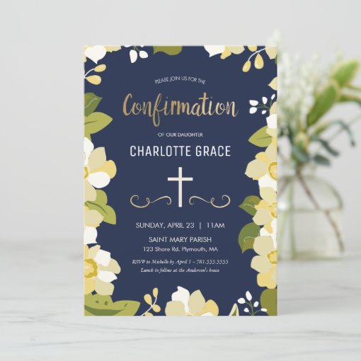 Confirmation Invitation, Elegant, Custom Invitation | Zazzle