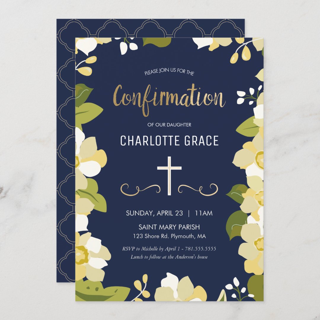 Confirmation Invitation, Elegant, Custom Invitation | Zazzle