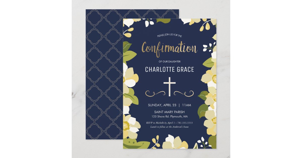 Confirmation Invitation, Elegant, Custom Invitation | Zazzle
