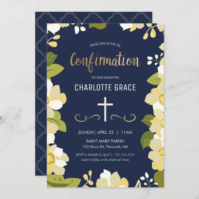 Confirmation Invitation, Elegant, Custom Invitation | Zazzle