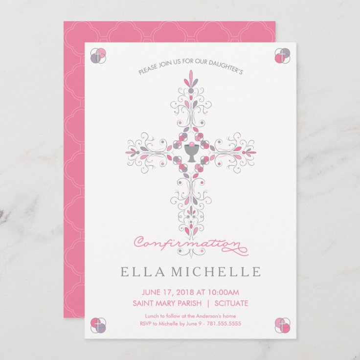 Confirmation Invitation - Girl's Custom Invite | Zazzle