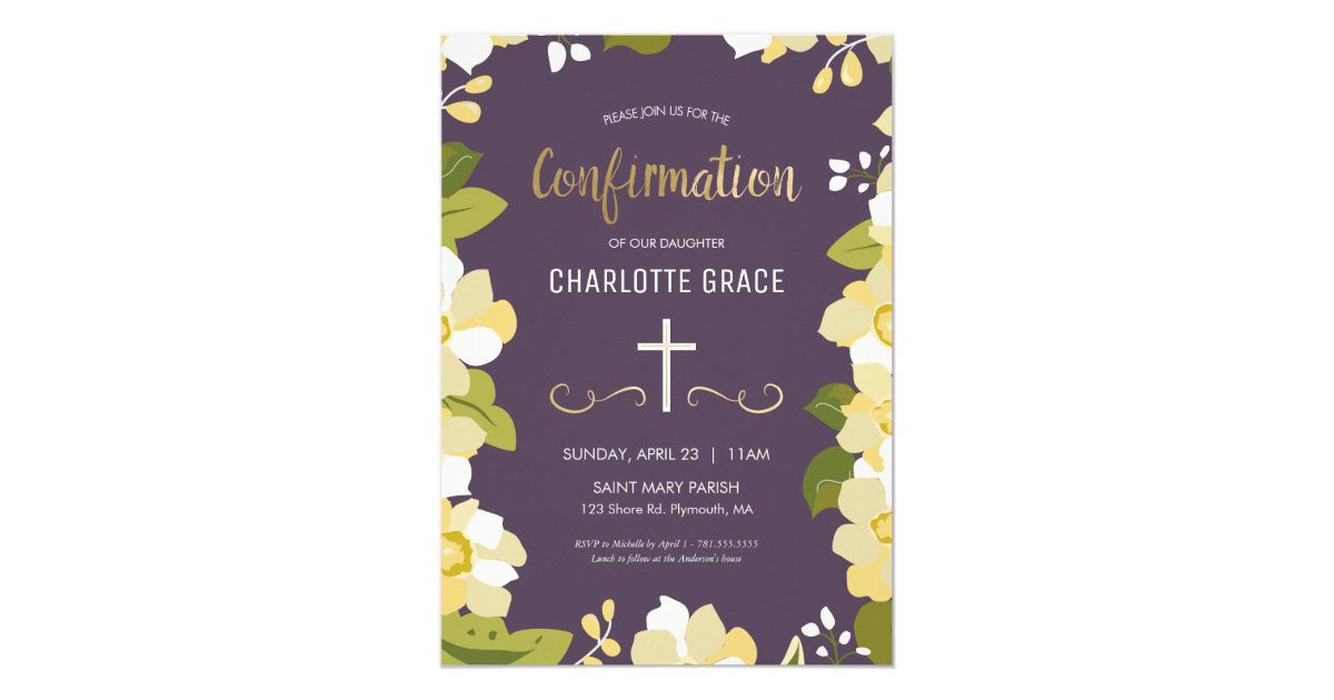 Confirmation Invitation, Girl's, Personalize Invitation | Zazzle.com
