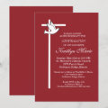 Confirmation Invitation White Cross & Dove on Red | Zazzle