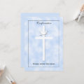 Confirmation Invite Dove and Cross on Blue Invite | Zazzle