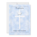Confirmation Invite Dove and Cross on Blue Invite | Zazzle