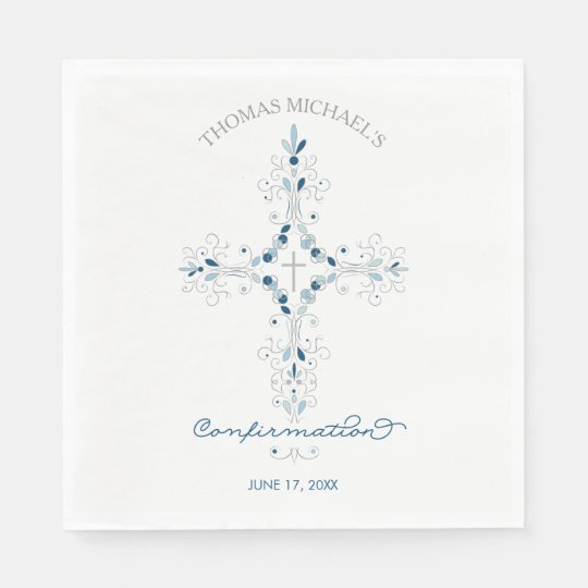 Confirmation Paper Napkins - Custom Party Napkin | Zazzle.com