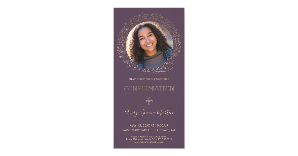 Confirmation Photo Card, Girl's Custom Invitation | Zazzle