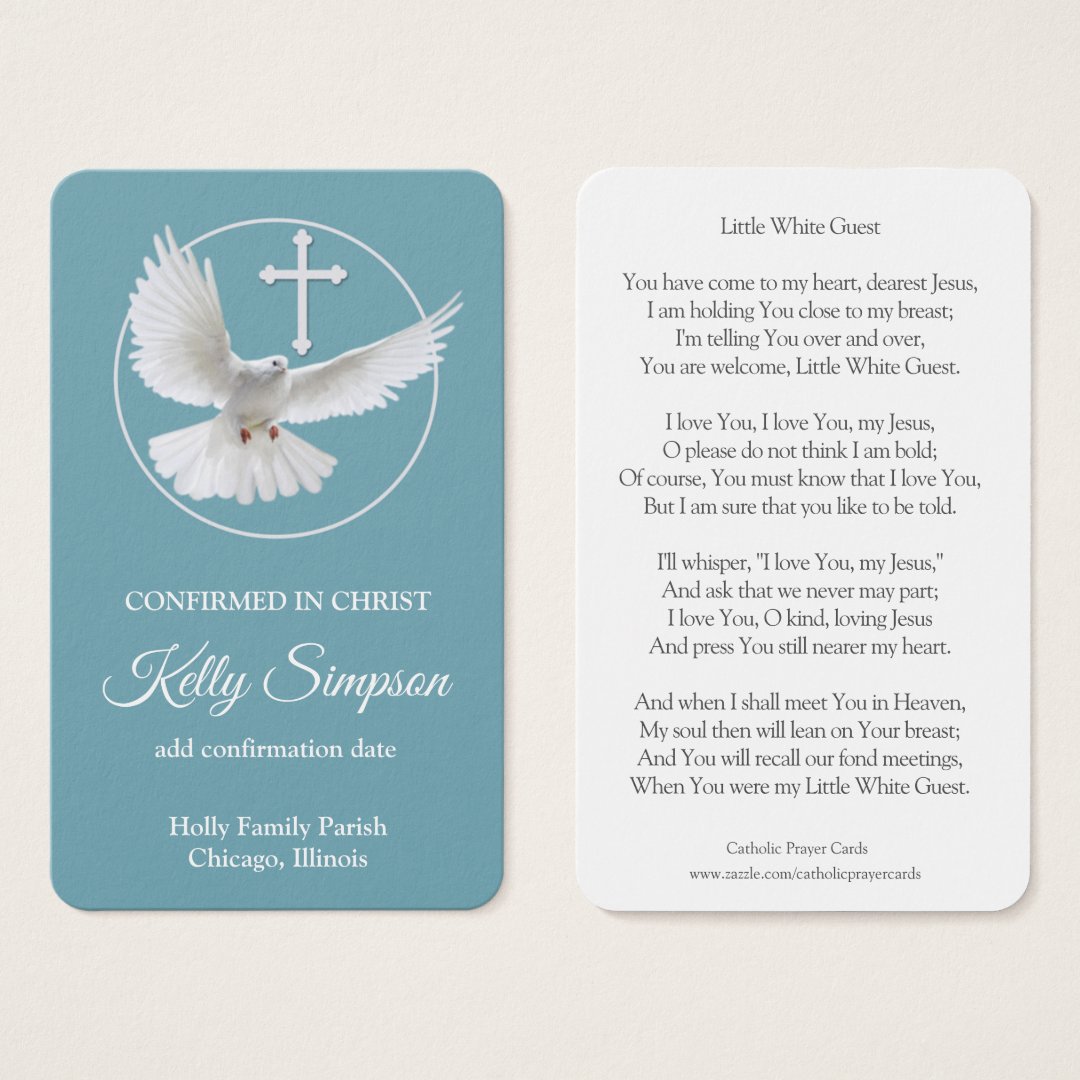 Confirmation Prayer | White Dove | Zazzle