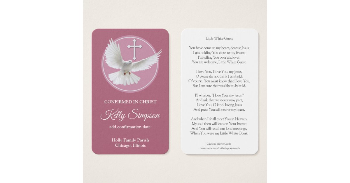 Confirmation Prayer | White Dove 1 | Zazzle