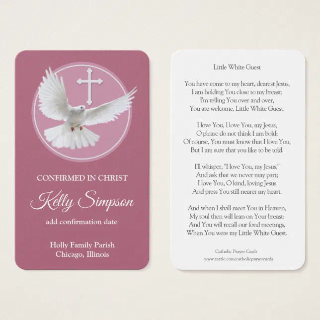 Confirmation Prayer | White Dove 1 | Zazzle
