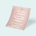 Confirmation rose gold glitter budget invitation flyer | Zazzle
