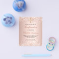 Confirmation rose gold glitter budget invitation flyer | Zazzle