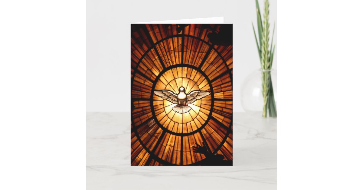 Confirmation Sacrament Holy Spirit Stained Glass Card | Zazzle.com