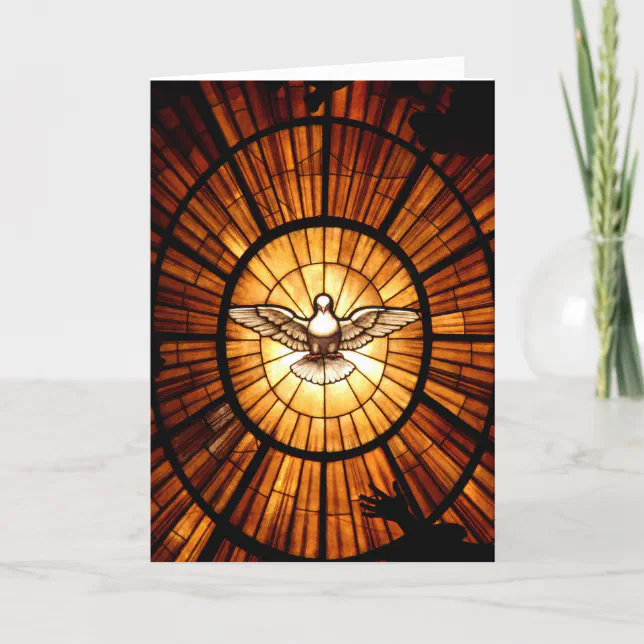 Confirmation Sacrament Holy Spirit Stained Glass Card | Zazzle