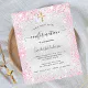 Confirmation silver glitter pink budget invitation flyer | Zazzle