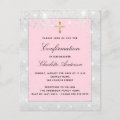 Confirmation silver pink glitter budget invitation flyer | Zazzle
