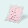 Confirmation silver pink glitter budget invitation flyer | Zazzle