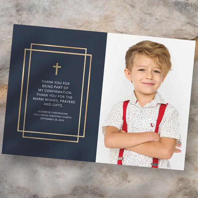 Confirmation | Simple Custom Photo Thank You Card | Zazzle
