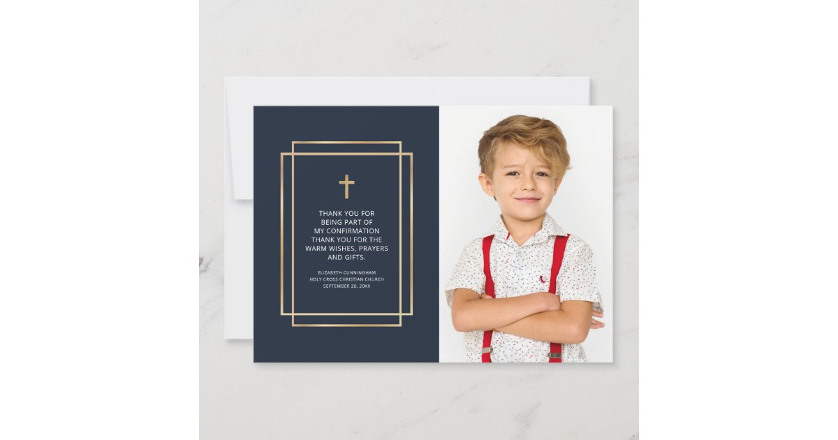 Confirmation | Simple Custom Photo Thank You Card | Zazzle