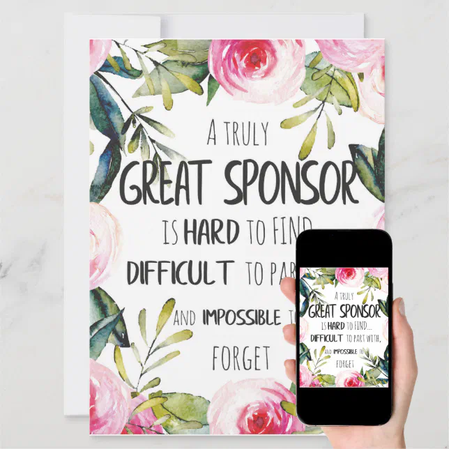 Confirmation Sponsor Gift Truly Great sponsor Card | Zazzle