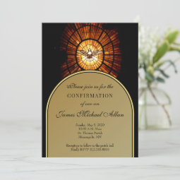 Confirmation Stained Glass Religious Holy Spirit Invitation | Zazzle