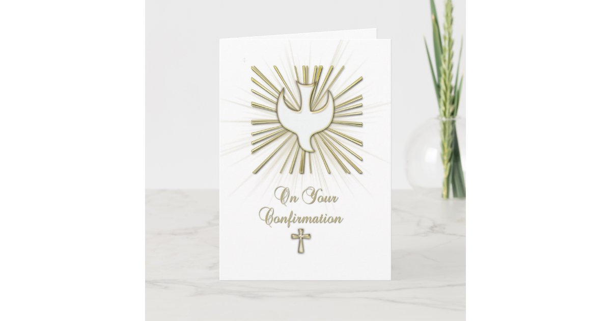 Confirmation White Dove Congratulation Greeting Card | Zazzle